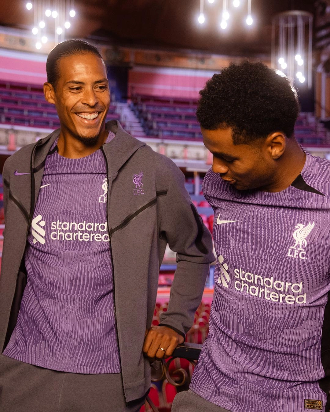 Photoshoot: Reds stars try out new Nike third kit at Liverpool Olympia ...