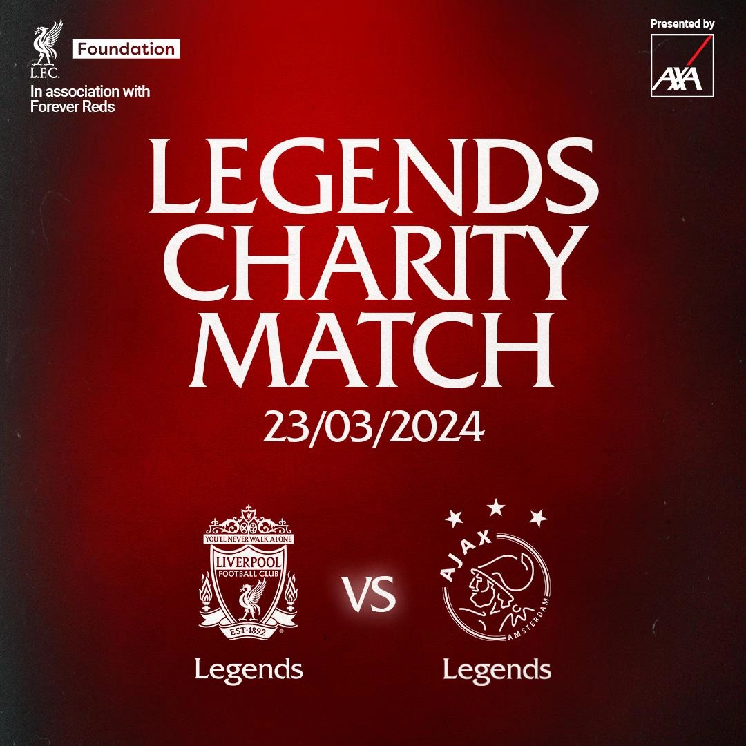 LFC Legends to face AFC Ajax Legends at Anfield in March 2024 ...