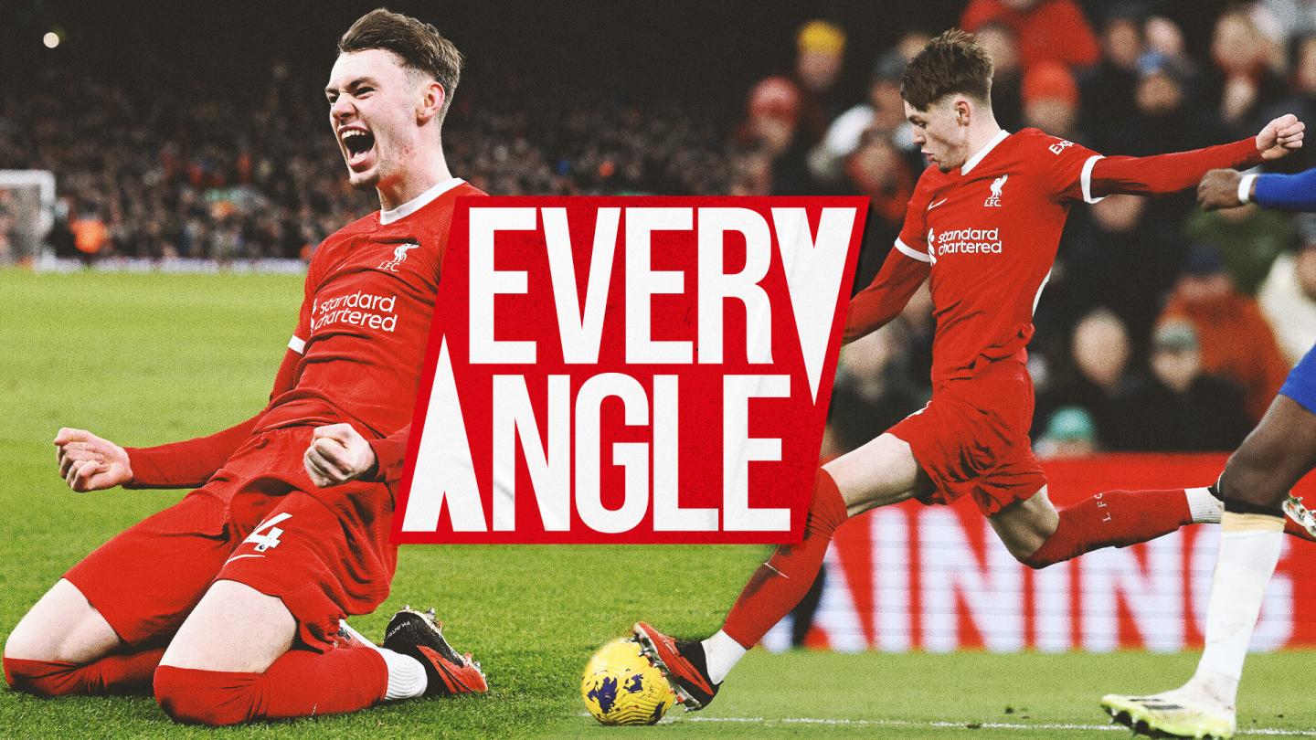 Watch every angle of Conor Bradley's goal against Chelsea - Liverpool FC