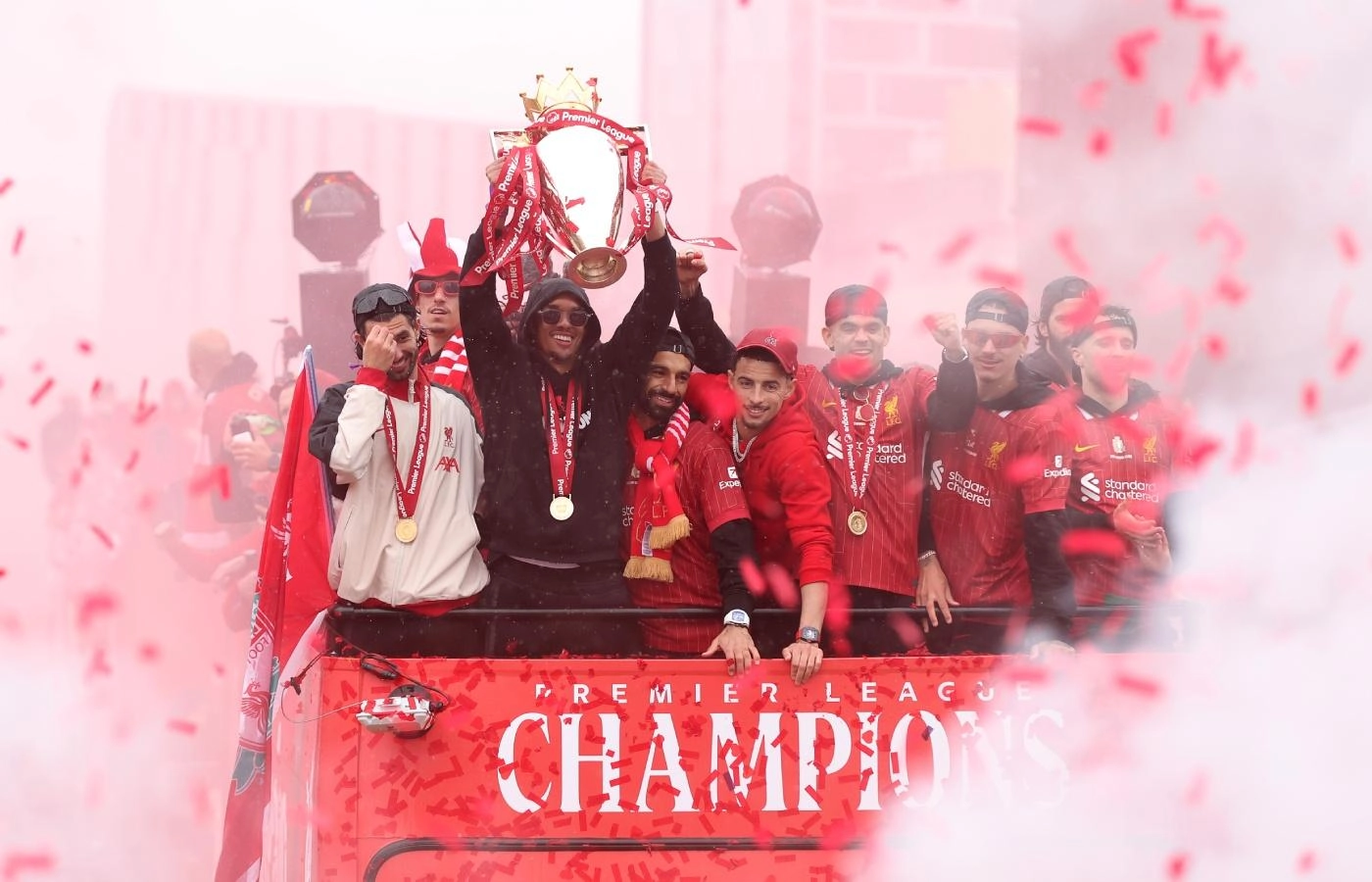 The best photos from Liverpool's open-top bus parade for Premier League ...