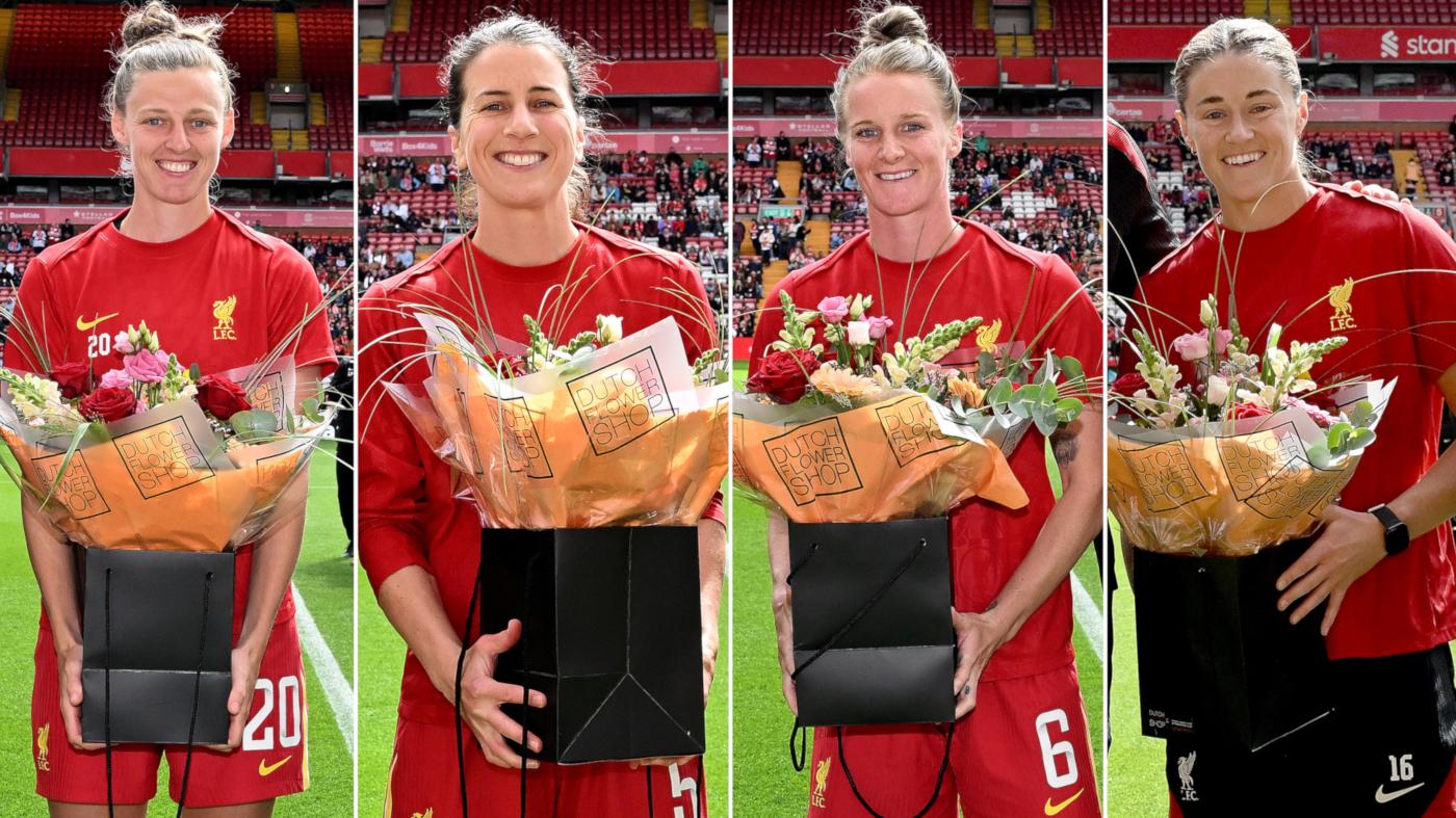 Photos: Anfield tributes for four departing LFC Women players ...