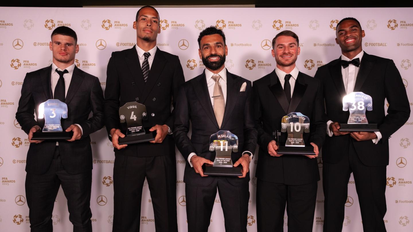 Lima pemain Liverpool masuk dalam PFA Premier League Team of the Year - Liverpool FC