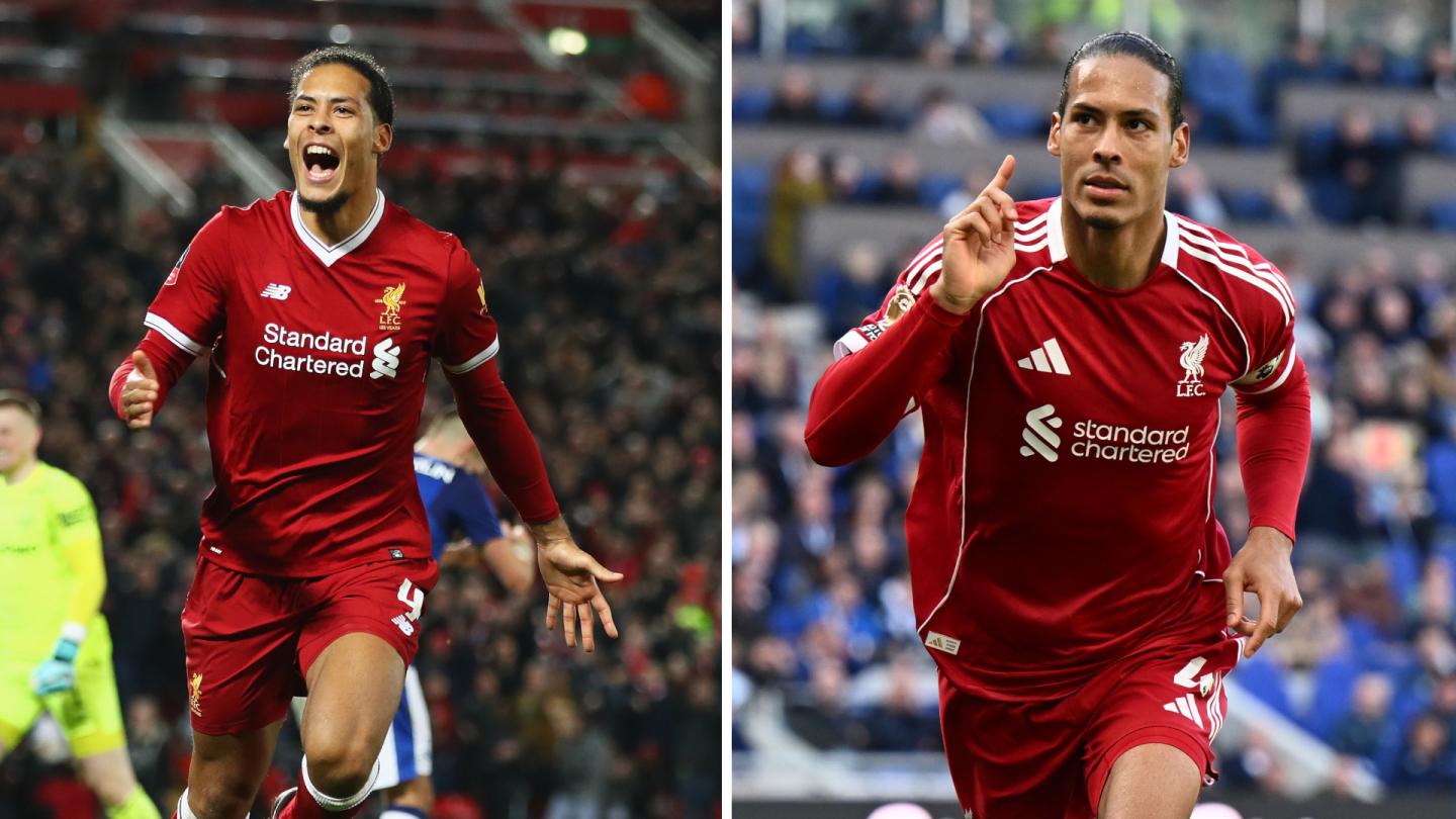 Seeing double: Virgil van Dijk repeats LFC debut goal against Everton ...