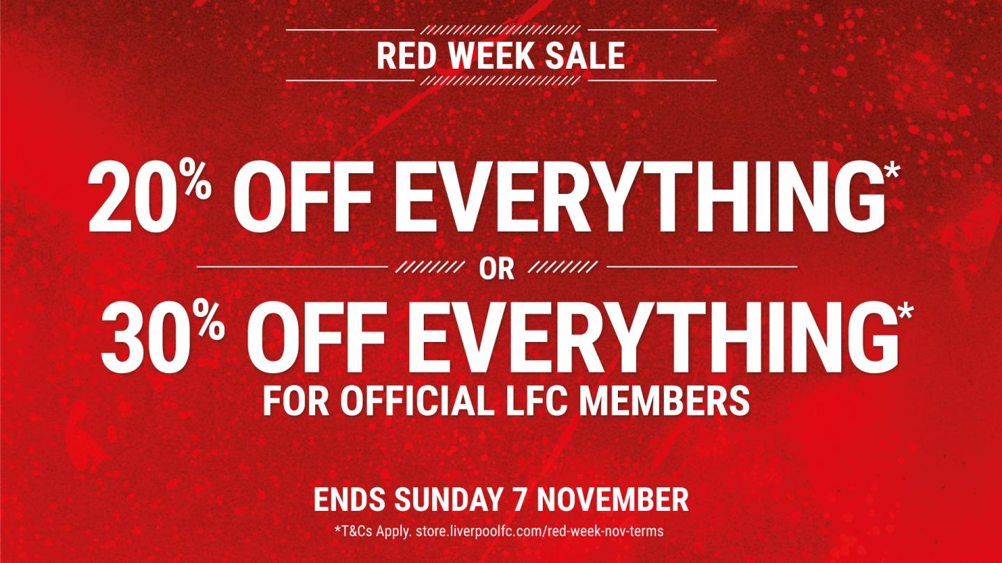 Up to 30% off in the LFC Red Week sale - Liverpool FC