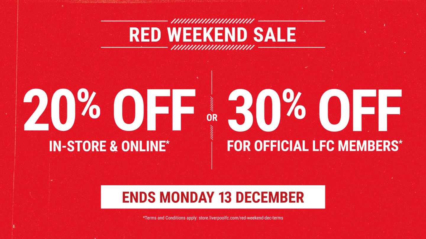 Up to 30% off in our Red Weekend Sale - Liverpool FC