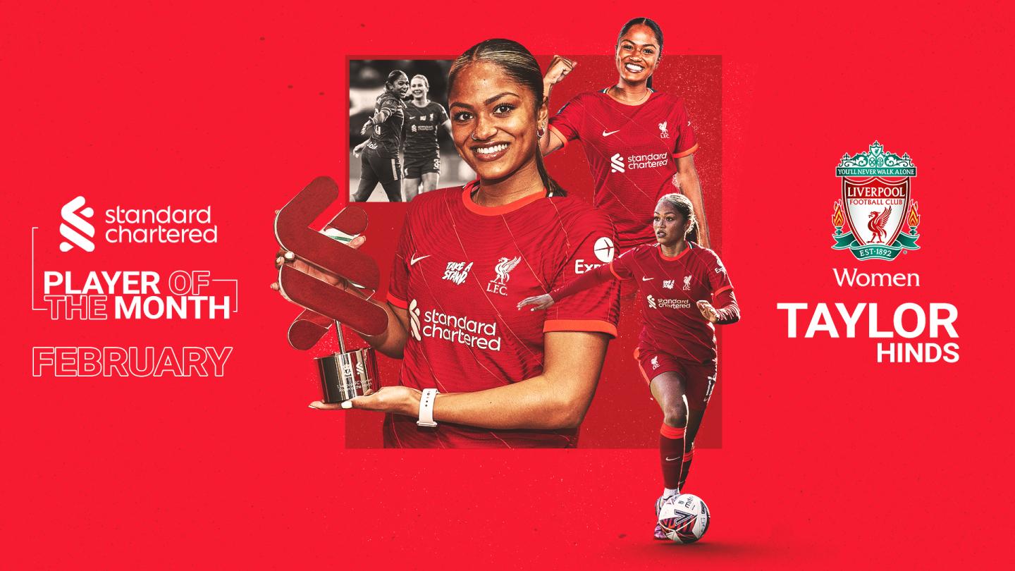 Liverpool FC — Taylor Hinds voted Standard Chartered Player of the Month