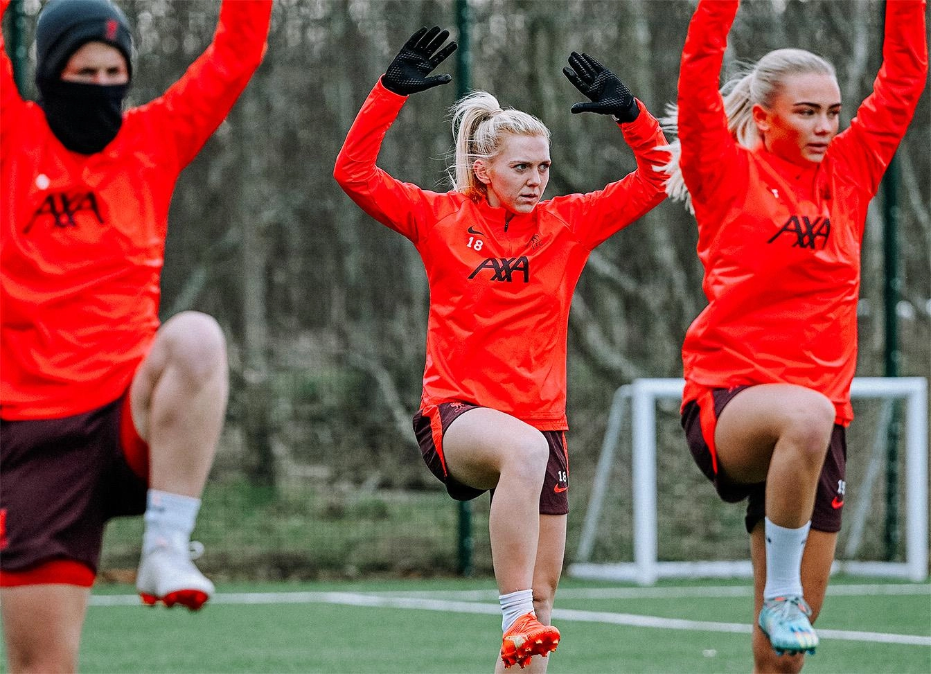 Photos: Sofie Lundgaard trains with LFC Women ahead of United trip ...