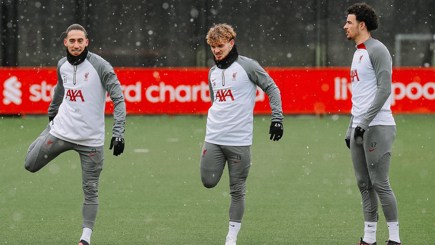 Inside Training: Reds complete passing drills in the Kirkby snow ...